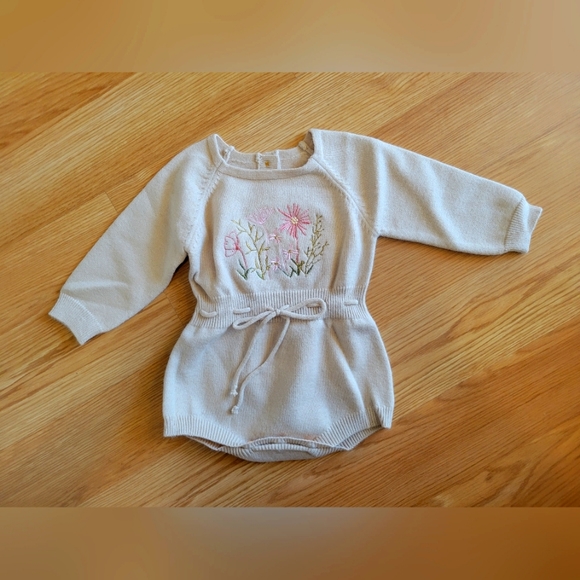 Madjtlqy | One Pieces | Toddler Baby Girl Fall Winter Sweater Romper Knit Flower Embroidery 3 ...